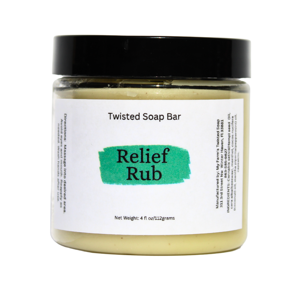 Pain Relief Rub 4oz – Twisted Soap Bar